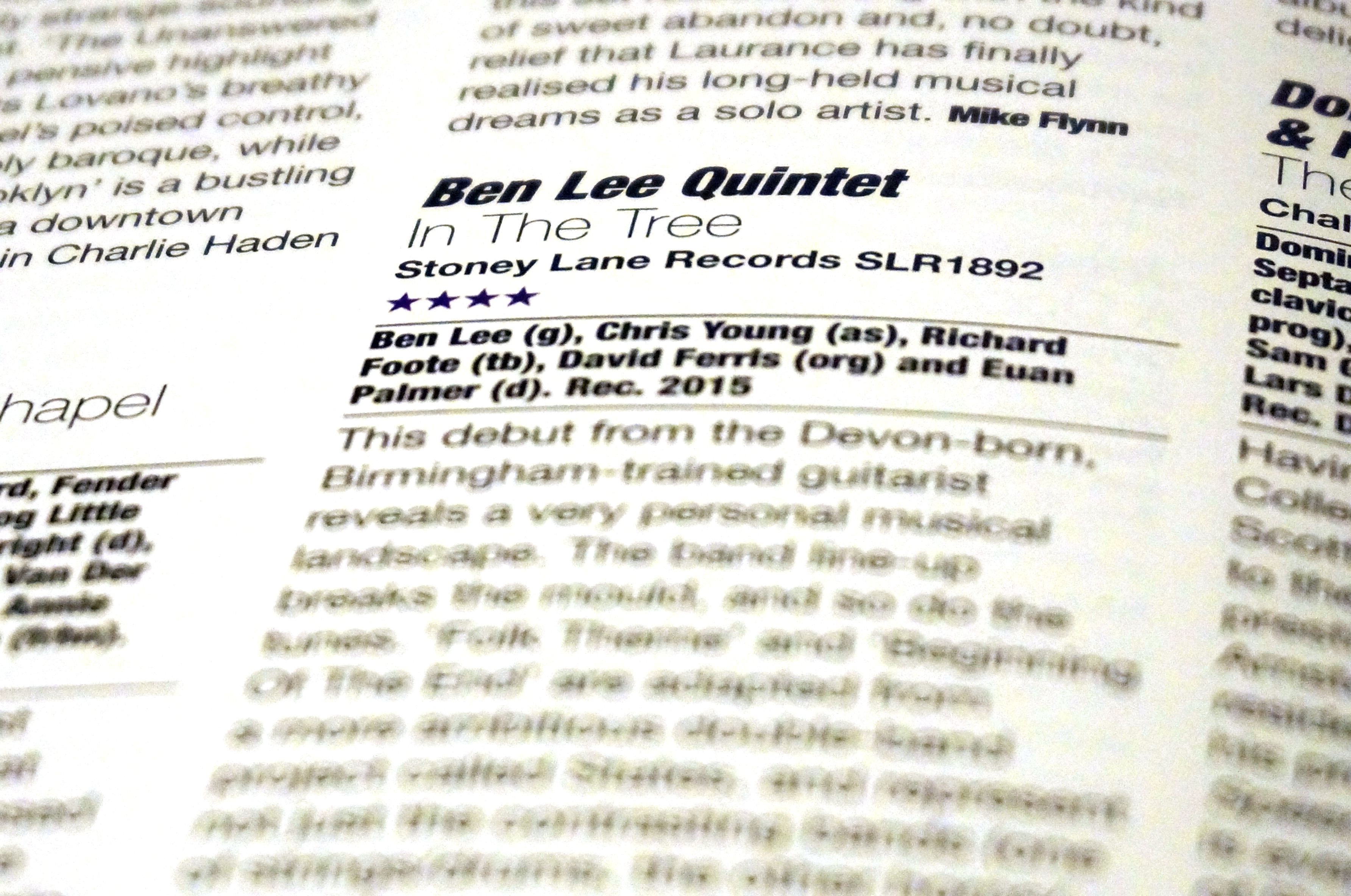 Ben Lee Quintet Jazzwise - Stoney Lane Records